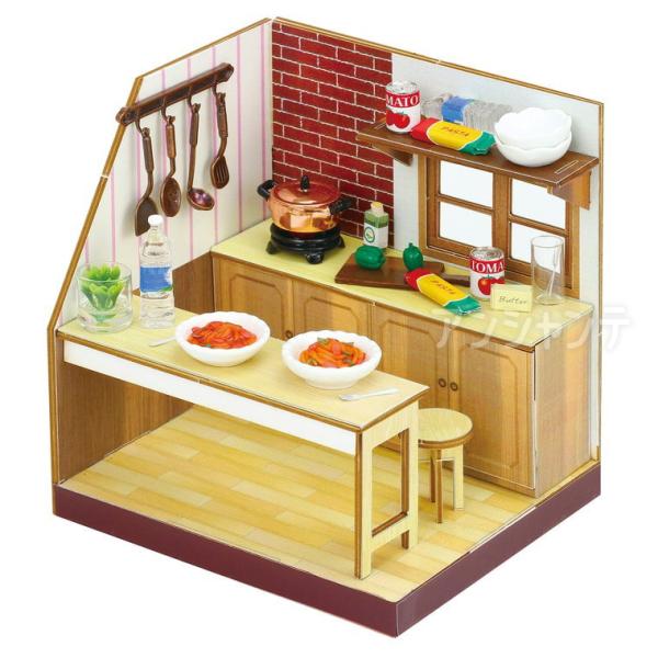 【商品説明】 飾って楽しめる！手作りミニチュアキッチンシリーズ初心者でも簡単！詳しい説明書入り。壁紙はシールで取り付けが簡単！壁やテーブルは型抜き済ボード使用。ねんどで手作り感アップ。細部までこだわったリアルなミニチュアパーツ■商品名　ミニ...
