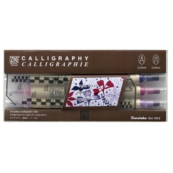 【商品説明】 2.0mm芯＆5.0mm芯のツインタイプのカリグラフィー専用マーカー。色数が豊富でバリエーション豊かに楽しめます。■商品名 【呉竹】ZIGメモリーシステムカリグラフィー■型　3VVP■サイズ(約)商品：172×75×13mm外...