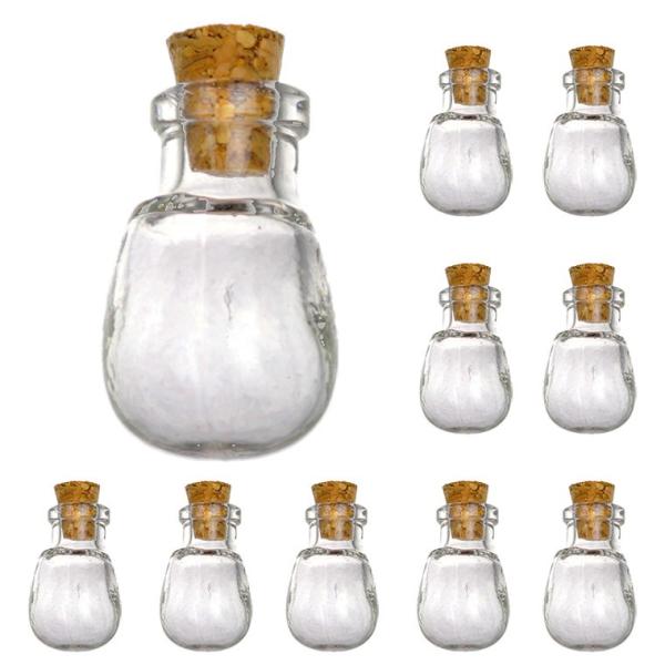 ■サイズ 全長(約)24×15mm　：口径(約)Φ6mm■素材 ガラス・コルク ■セット内容 ×10画像はイメージです。同じサイズの商品が10個届きます。■備考 ※お使いのPC状況によって実際のお色と見え方が異なる場合がございます。検索ワー...