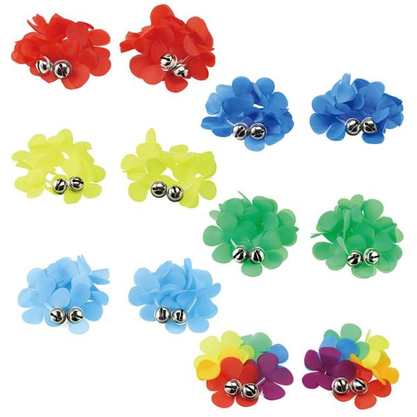 【商品説明】見た目も音も華やかな鈴付きのうでわ！■商品名 はなのうでわ 小（鈴付き）■サイズ(約) φ100×高さ65mm■内容 本体×1（2個組）■カラー 赤、レインボー、青、黄、緑、水色■材質 ポリエステル■ポスト投函配送詳細 8個まで...