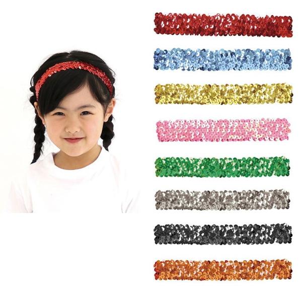 【商品説明】 スパンコールがキラキラ光るターバンで目立っちゃおう！■商品名 メタリック ヘアーターバン■サイズ約190×30mm（伸びていない状態）■内容1枚■カラーレッド、ブルー、ゴールド、ピンク、グリーン、シルバー、ブラック、オレンジ■...