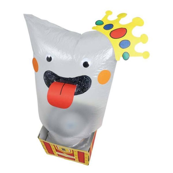 モーターの力で袋が飛び出すたのしい貯金箱■商品名 とびだす！？ドッキリ貯金箱■サイズ(約)商品サイズ：組立時105×105×300mm包装サイズ220x340x30mm■セット内容プロペラ固定パーツ(青)、スイッチ付単3電池BOX、タック付...