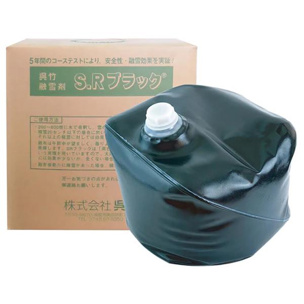 ■商品名　液体融雪剤 SRブラック 18L■サイズ本体：W300mm×D300mm×H290mm■重量(約)  19.7kg■容量 18L■主成分 カーボンブラック、水■pH 中性域5.4〜6.5（原液）■備考※画像は閲覧環境により実際のお...