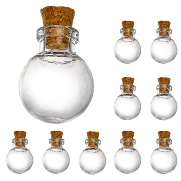 ■サイズ 全長(約)24×20mm　：口径(約)Φ6mm■素材 ガラス・コルク ■セット内容 ×10画像はイメージです。同じサイズの商品が10個届きます。■備考 ※お使いのPC状況によって実際のお色と見え方が異なる場合がございます。検索ワー...