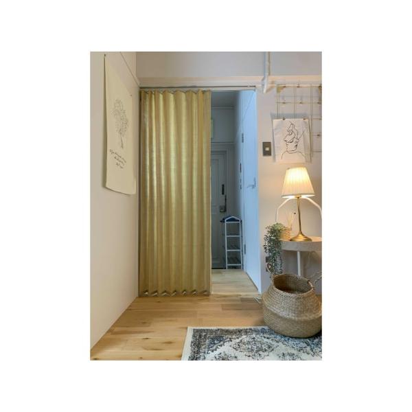 ●商品サイズ：幅130×高さ170cm●さらっとして感触で清潔感のある天然素材のアコーデオンカーテン●アコーディオン間仕切りでアイデア次第で使い方色々●カーテンレールを使用してそのまま取付られるリングランナーも付属しているのでテンションポー...