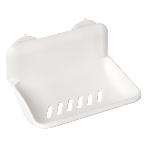 《商品詳細》  サイズ: (130×110×75H)mm 素材・材質: 本体=ポリプロピレン 吸盤=塩化ビニール樹脂 カラー: ホワイト