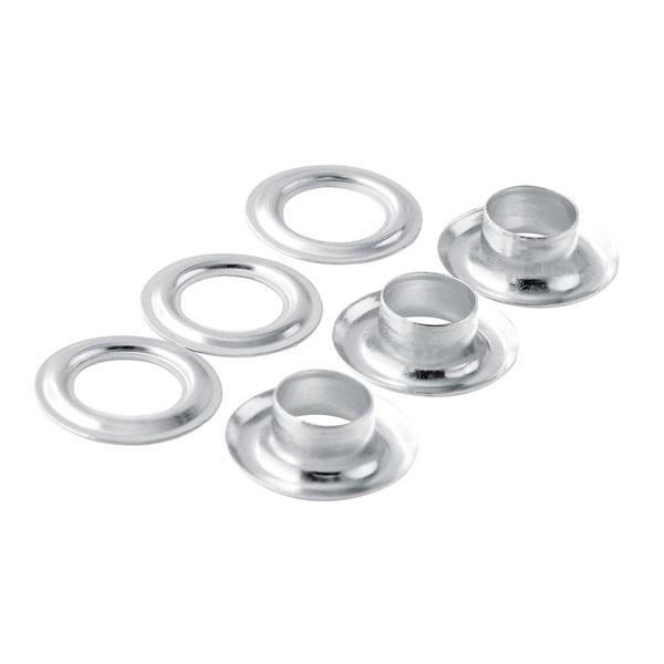 《商品詳細》 用途:作業用テント・ブルーシート等 サイズ:8mm 使用可能素材:厚紙・ビニール・皮革・布等 取付可能素材厚さ:2.5mm迄 入数:20組 材質:アルミ 原産国:日本