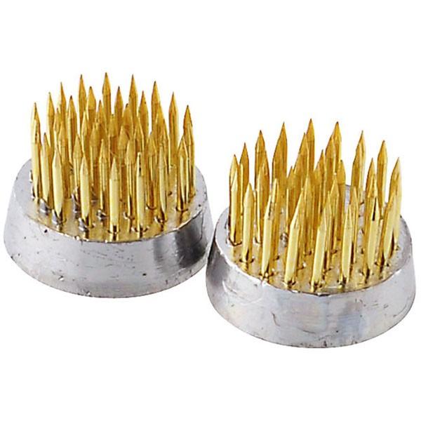 《商品詳細》 ■用途：生け花専用 ■名称：丸　極豆大 ■入数：2個 ■全体寸法（約）：直径21ｍｍ×高さ17ｍｍ（1個） ■重量（1個）：約23ｇ ■針寸法（約）：太さ直径1.2ｍｍ×高さ10ｍｍ ■針の本数：37本 ■生産国：日本