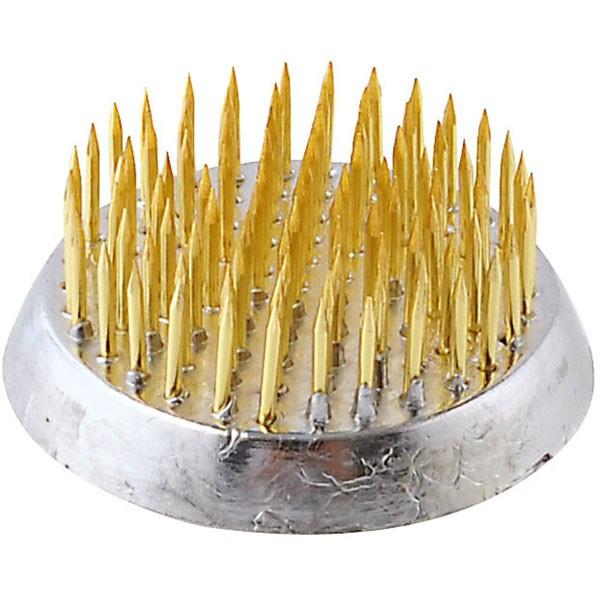 《商品詳細》 ■用途：生け花専用 ■名称：丸　豆大 ■全体寸法（約）：直径46ｍｍ×高さ18ｍｍ ■重量：約120ｇ ■針寸法（約）：太さ直径1.2ｍｍ×高さ10ｍｍ ■針の本数：91本 ■生産国：日本