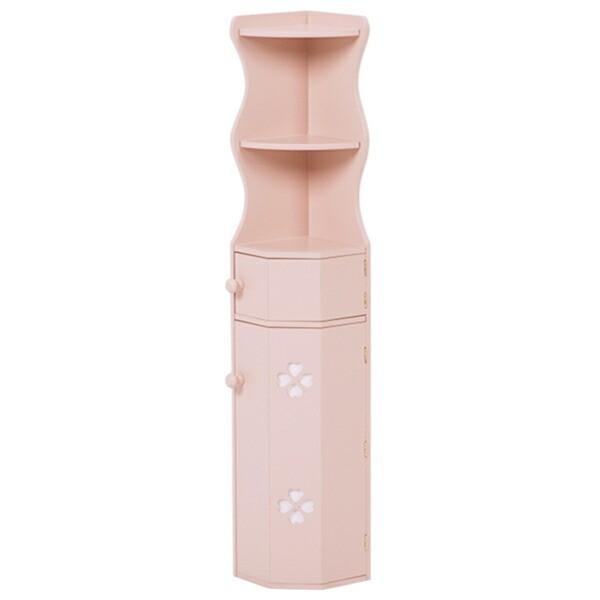 トイレのコーナーを活かして省スペースなのにしっか収納。ピンク(約)幅16×奥行16×高さ90cm■ オープン部内寸(上):(約)高さ16cm■ オープン部内寸(下):(約)高さ15cm■ 扉内内寸(上):(約)高さ10cm■ 扉内内寸(下)...