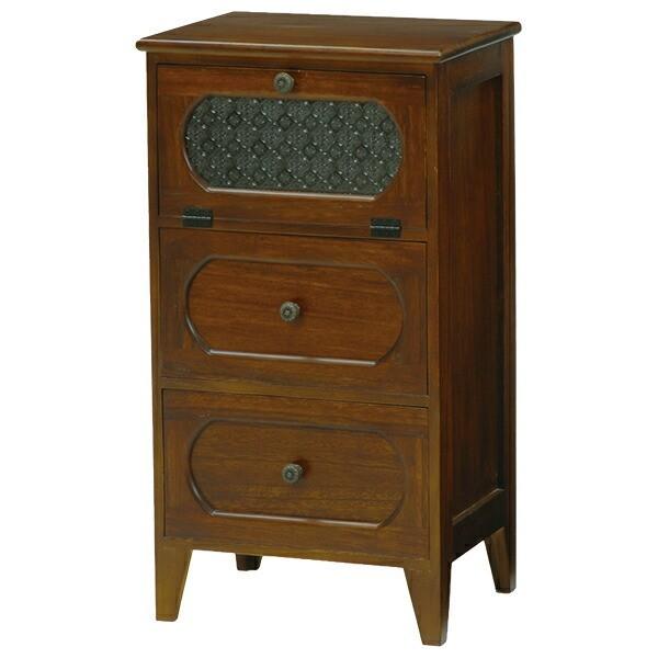 和洋を問わずあらゆるインテリアにマッチする上質感のあるチェストブラウン(約)幅42×奥行32×高さ78cm■ 引出し内寸：(約)幅35×奥行26×高さ18cm■ 扉内内寸：(約)幅37×奥行28.5×高さ20cm主材:桐材 中国製