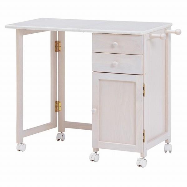 使わないときは天板をたたんで収納できる■キャスター付きデスク。引出しや扉収納もあって便利。ホワイトウォッシュ(約)幅88(45)×奥行40×高さ71cm■組立式■折りたたみ式■キャスター付き■フック付■引出内寸:(約)幅21×奥行31×深さ...