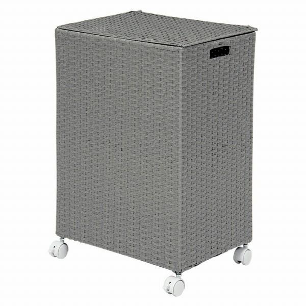 通気性の良いバスケットタイプなので水回りの収納にバッチリグレー(約)幅45×奥行32×高さ66cm■キャスター付主材:スチール、張地:ポリエチレン ベトナム製