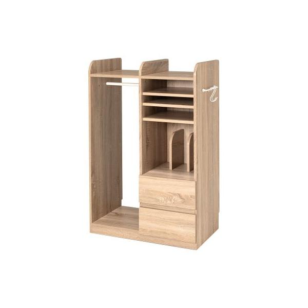 ハンガーポール付きなので制服や帽子、文房具やプリント類も収納可能。片付けの習慣づけに。ナチュラル(約)幅68.5×奥行41.5×高さ107cm■組立式■キャスター付■可動棚2枚■連結対応商品：RCC-1623/RCC-1624/RCC-16...