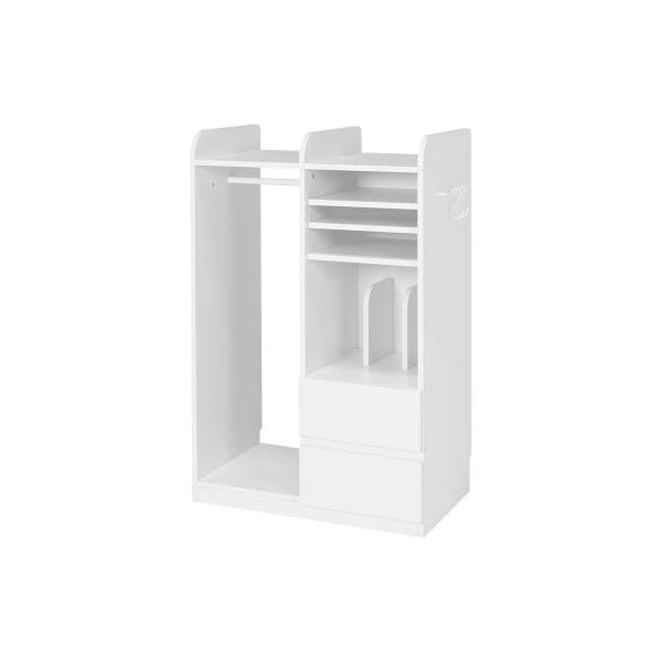 ハンガーポール付きなので制服や帽子、文房具やプリント類も収納可能。片付けの習慣づけに。ホワイトウォッシュ(約)幅68.5×奥行41.5×高さ107cm■組立式■キャスター付■可動棚2枚■連結対応商品：RCC-1623/RCC-1624/RC...