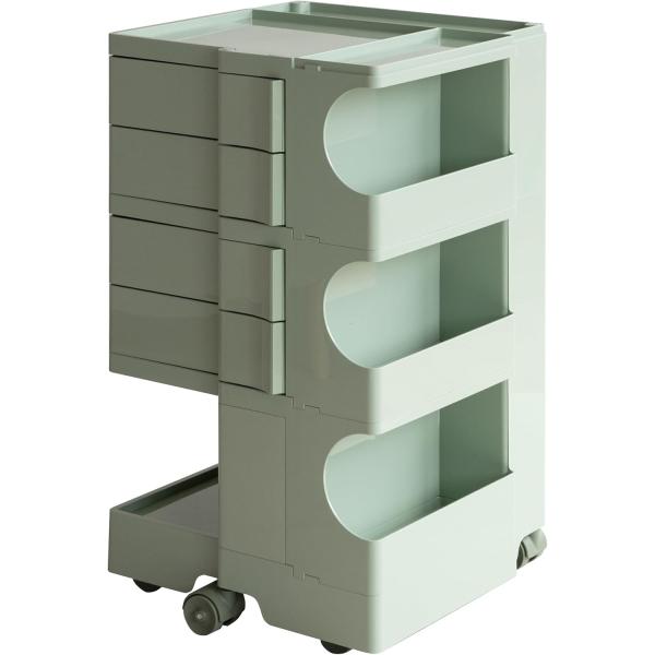 四面全てに収納スペースがある便利なトローリーワゴン『Pluna（プルーナ）』。丸みのある可愛いデザインが目を惹きます。180度回転するスライドトレイやポケット収納など、4種類の収納スペースがあり、リビングや寝室、デスクなど色々なシーンでマル...