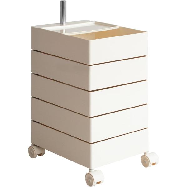 丸みのあるデザインが可愛い多段トローリーワゴン『Pluna（プルーナ）』。4輪キャスターでラクラク移動できます。棚はそれぞれ360度回転式で取り出しやすく、リビングや寝室、デスクなど色々なシーンでマルチにお使いいただけます。ベビー用品の収納...