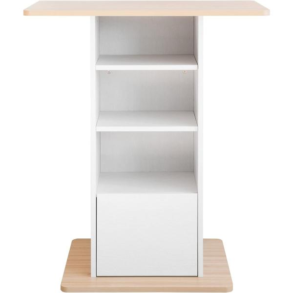 ちょっとしたカフェ使いやバータイムにピッタリなバーテーブル『Baron（バロン）』。省スペースなコンパクトサイズでリビングやダイニングの空いた空間に置けます。天板下には棚の位置を自由に変更できるオープンラックと、食品などが入れられる引き出し...