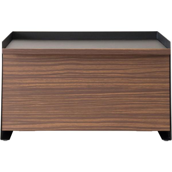 キレイな木目転写の扉がスタイリッシュなスチール製ブレッドケース『TEER（ティール）』。キッチンで雑多に置きがちなパンや調味料などをまとめて収納できます。前扉で中身を隠せて、必要な時はサッと開いて中が見やすく便利です。天板にはオーブントース...