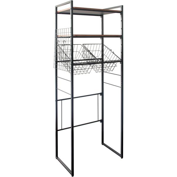 洗濯機周りに洗剤や洗濯バサミなど小物の収納にお困りの方にオススメのランドリーラック。横幅65〜90cmの伸縮タイプでお家の洗濯機に合わせて設置が可能です。洗濯機上の空いたスペースを有効活用してスッキリ収納♪ニ段の可動棚は洗剤や入浴剤などの収...