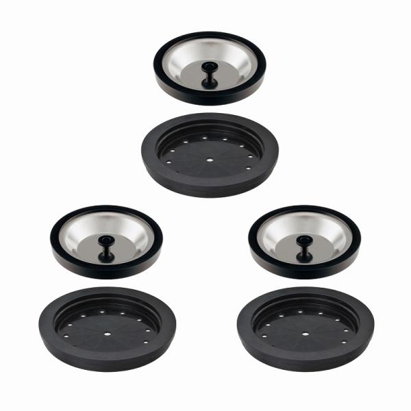 ◆キッチンのシンク用菊割れフタと水溜用フタの3個セットです。◆排水カゴのゴミを隠してすっきり見せます。◆水を溜めることができるので、つけ置き洗いなどに便利です。◆排水口からの臭気を防ぎます。