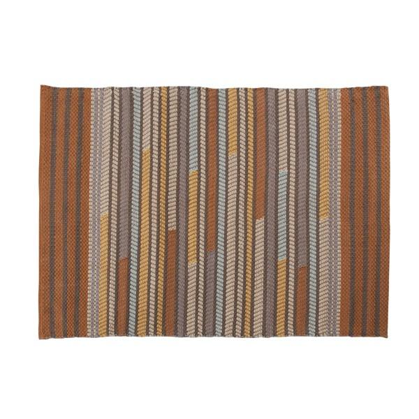 《商品詳細》ワントーンコーディネートにあわせるデザインラグ色や模様の多い柄をアクセントに上質なインテリアを演出します。サイズ(cm)：W130×H90重量（kg）：3材質：コットン原産地：インド組立：完成品