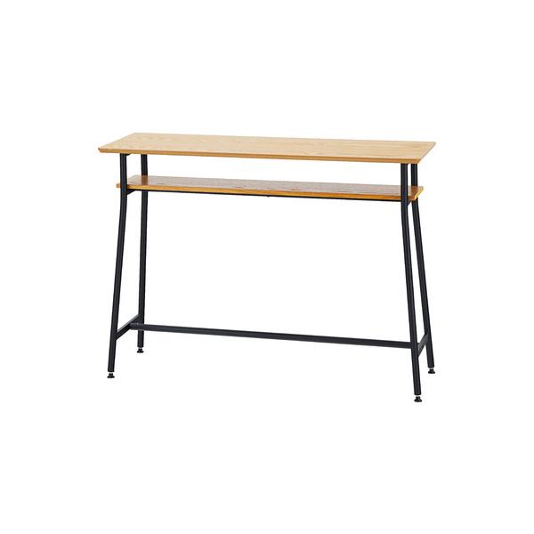 《商品詳細》シンプルなカウンターテーブル。低めに設計されているのでコンパクトで圧迫感がなく、スタンディングで使用するのにもちょうど良い高さです。アジャスター付。サイズ(cm)：W120×D40×H87重量（kg）：13.5材質：天然木化粧繊...