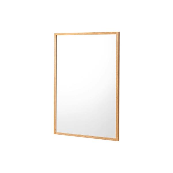 ●耐久性があり高級木材の一つとされる、美しく個性的な雰囲気を持つ天然木（オーク）の無垢材を使用したウォールミラー。●縦にも横にも飾れる2Way仕様。●3mm厚の飛散防止ミラーを使用しているので安心。●玄関やリビングのミラーとして、洗面スペー...