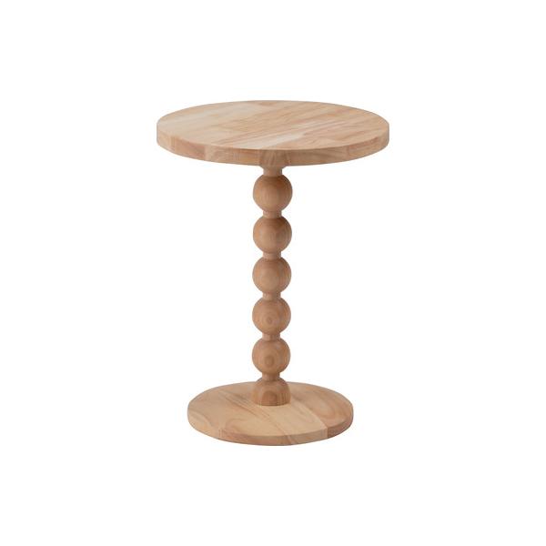 優しい空間を作るラウンドデザインベッドやソファ周りで活躍するサイドテーブル【サイズ】約W35×D35×H47.5CM【材質】天然木(パイン) ラッカー塗装【静的耐荷重】5kg【組立】組立式【原産地】中国