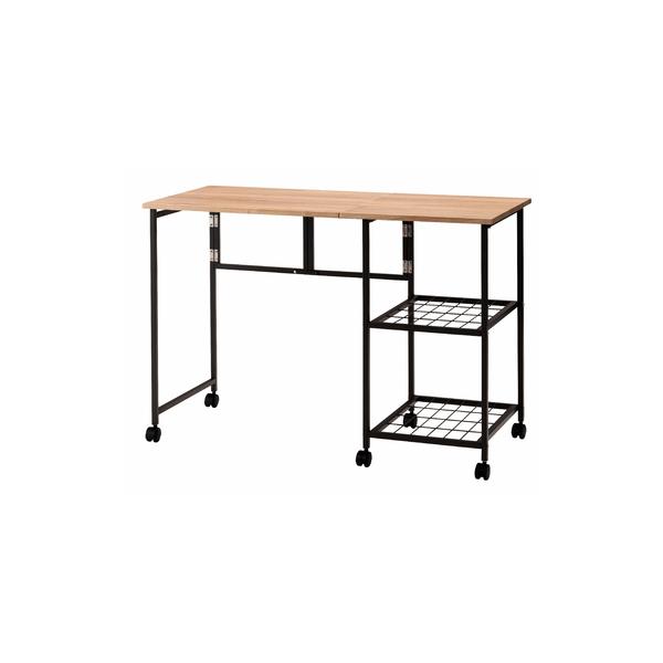 ●デスクとオープンラック、1台2役の多機能デスク。●天板を広げると、広々サイズのデスクテーブル。●天板を畳むと、スリムなオープンラック。●シーンによって使い分け出来る、多機能なバタフライデスク。●天板サイズは107×45cmと広々。ゆったり...