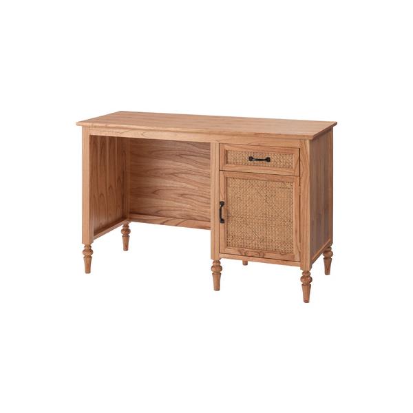 アンティーク調の可動式棚デスク。ブラックアイアンがアクセントになっている使いやすいシンプルなデスク。ぬくもりのある天然素材をそのまま活かし、他のインテリアと組み合わせやすいデザインです。用途によって高さを変えられる可動式棚や、大容量収納の引...