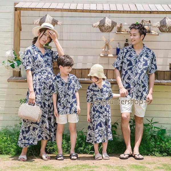 母親とgirl：ワンピース父親とboy：トップス+ショットパンツ2点セット素材：綿親子ペアがかわいい！父の日、母の日、、誕生日のギフト、パパ、ママとお子様とのお揃いに◎☆運動会、夏休み、海、プール、旅行、公園、ルームウェア、デイリーユース、...