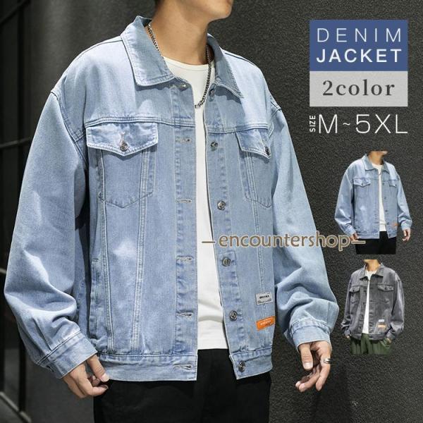 ■カラー：ライトブルー、グレー■サイズ：M-5XL・ヴィンテージ感溢れる定番デニムジャケット・しっかりとしたハリ感が魅力のデニム生地を採用・ワイドな身幅とたっぷりとした袖でゆったりとしたサイジング・肩を落としたドロップショルダーなので今っぽ...