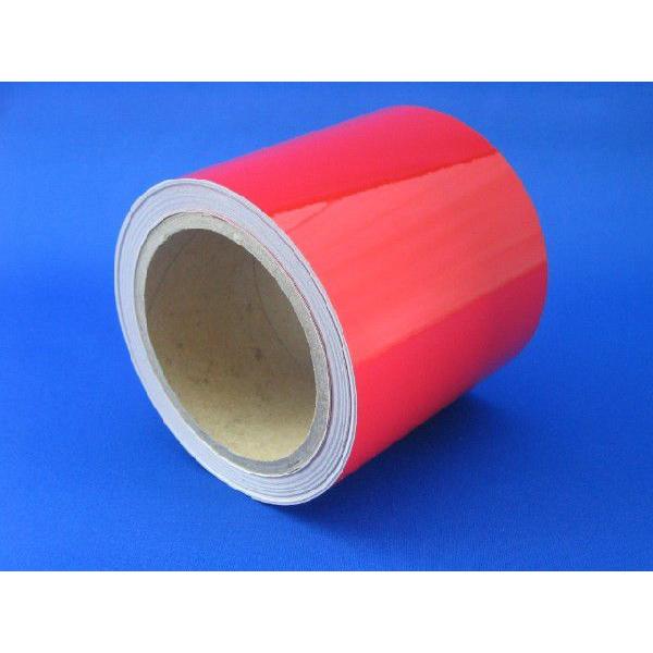 基材ベース： マルワ工業一般用反射テープ・封入レンズ型 　色　：　赤（レッド）サイズ：100mmX11m巻 セパレーター付出荷数量：　1巻単位納期：　通常 翌日出荷