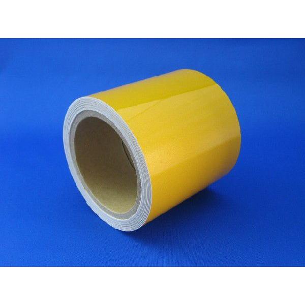 基材ベース：マルワ工業一般用反射テープ 色　：　黄色 サイズ：100mmX11m巻 セパレーター付出荷数量：　1巻単位納期：　通常 翌日出荷
