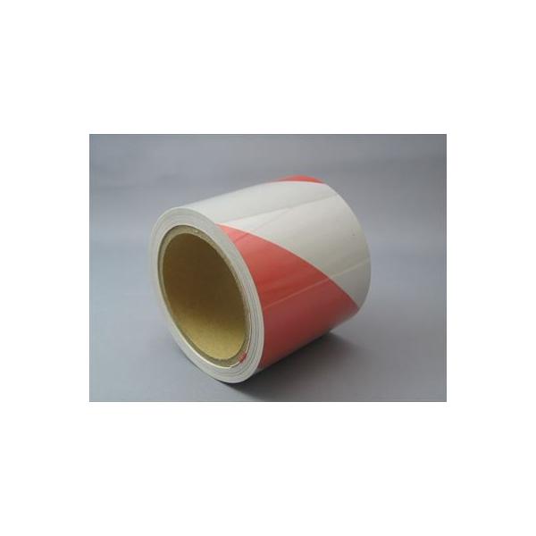 紅白反射テープ 仕様：白・赤（ゼブラ）サイズ： 90mmX10m巻 セパレーター付斜め 白ピッチ ・赤ピッチ 90mm エンドレス仕上出荷数量：　1巻単位納期：　通常 3-4日以内出荷