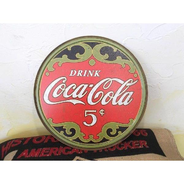 Coke-Round 5Cents★アメリカン・ブリキ看板★