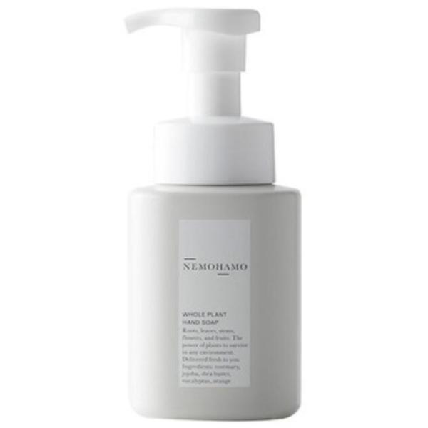 ブランド：NEMOHAMO内容量：250mLハーブの中でも抗菌力の高いユーカリを使用し、天然精油のやさしい香りの泡が手肌をすっきりと清潔に洗います。うるおい成分のホホバオイルとシアバター配合により、つっぱり感少なく仕上げるハンドソープです。