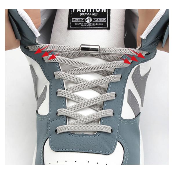 毎回結んだりほどいたりする必要が無く、簡単に脱ぎ履きができます。妊婦やうまく靴紐を結べないお子様にもオススメ紐をカットできますので大人からお子様の靴に対応しております。素材：ポリエステル、ゴム、メタル重量：約１０ g靴ひもの長さ：100cm...