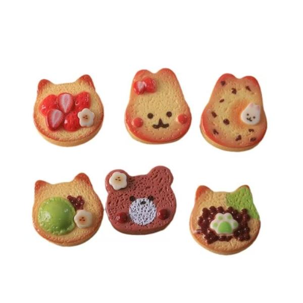 ミニチュアドールハウス用 食パン パンセット 6個セット フード 食品 ミニチュア ウサギパン クマパン ネコパン小さな菓子パン、よりどりセットです。ドールハウスサイズに仕上げています。食卓の彩りにいかがでしょうか？材料：樹脂セット内容6点...