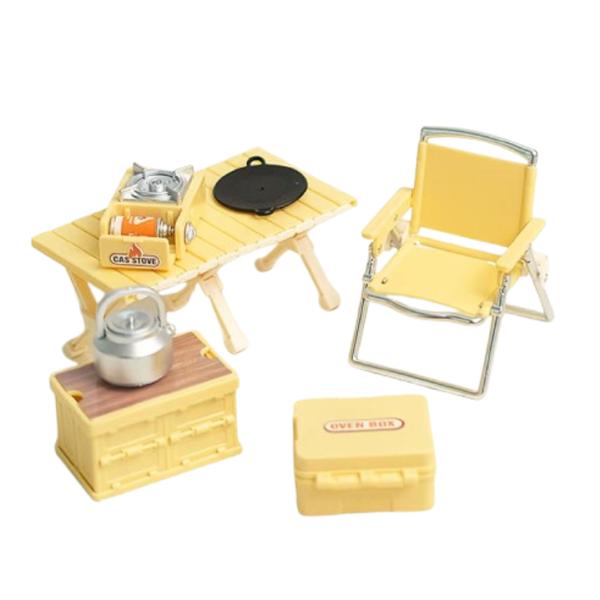 セット内容：・テーブル 1点・ローチェア 1点・ガスコンロ 1点・ガスボン 1点・ガスコンロボックス 1点・グリルパン 1点・ケトル 1点・折り畳み収納ボックス1点素材：プラスチック製カラー：イエローサイズ：・テーブル：約4.5 x 9cm...