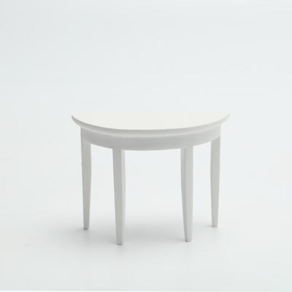 ドールハウス ミニチュア コンソールテーブル ハーフムーン 半月 1/12 スケール 家具  木製 ドールハウス ノベルティ おもちゃ内容数：1点サイズ：約88 x 30 x 65mm材料：木製カラー：ホワイトハンドメイド商品の為、完璧を求...