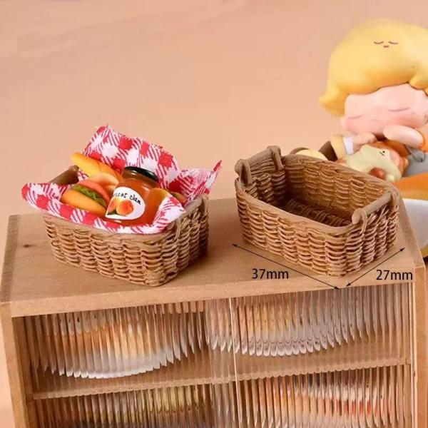 ミニチュアドールハウス ミニチュア バスケット 小さなかご 1個 全3色 キッチン パン屋内容数：1個サイズ：約37 x 27 x 23mmこちらはパスケット・かごのみ販売してます。材料：樹脂カラー：・ナチュラル・ブラウン・ディープブラウン...