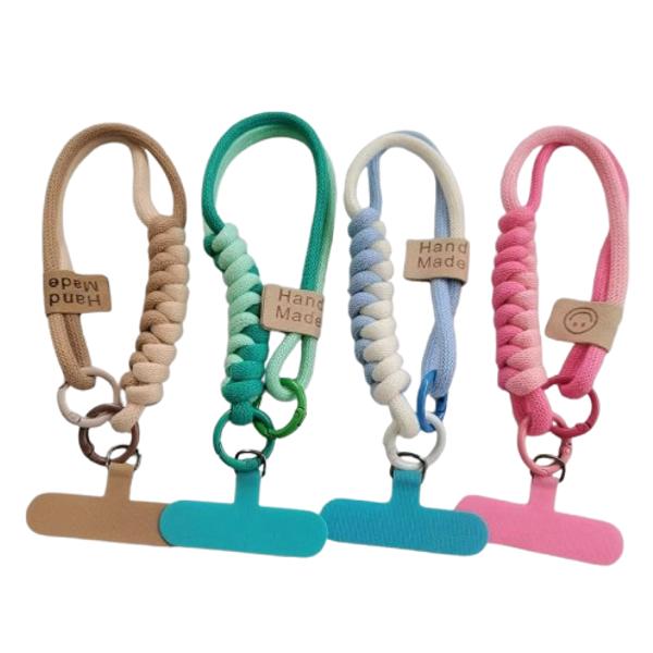 Wリングタイプ カラフルシンプル ハンドストラップ 全4色 パラコード素材 スマホ落下防止 携帯 ストラップ アクセサリー 落下防止 紐 かわいい シンプル カラバリ豊富iphon対応 シンプルストラップ スマホ便利グッズ 携帯ストラップ素...