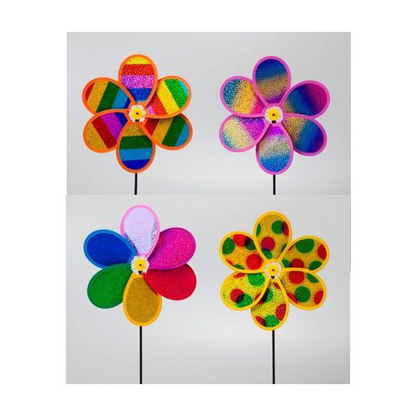 材質：風車部分：ポリエステル　スティック部分：プラスティック　サイズ：約Φ２４×Ｈ４９ｃｍ簡単な組立式になります。ガーデン用ですが屋外での使用により、”雨などによる色落ち””太陽光による色あせ”が発生してしまいます。（ご使用方法、設置場所、...