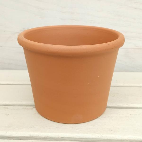 イタリア・トスカーナ産のテラコッタの鉢です。ほとんど筒状の、ころんとしたフォルム。サボテンやミニ観葉、多肉植物などを品種違いで植え込むとかわいいコレクションになります。※詳しい商品説明は下のほうに記載があります