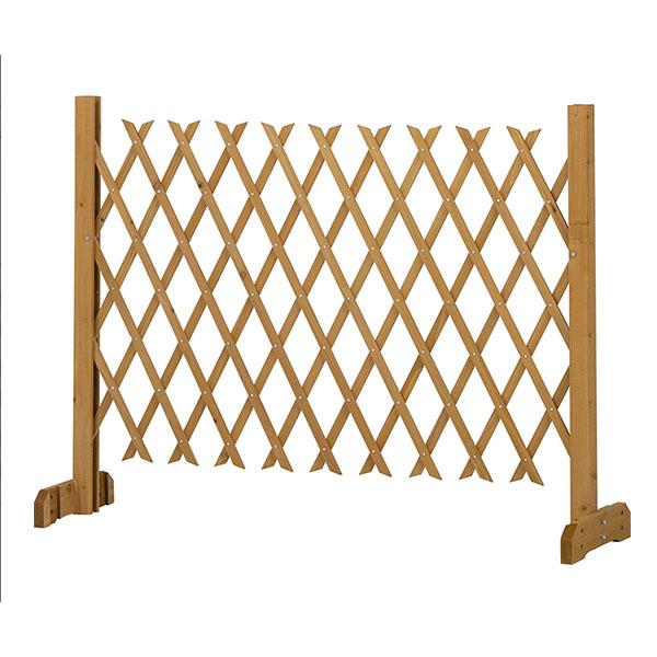 木製のアコーディオンフェンス。目隠しや花鉢のディスプレイに便利です。通路の簡易扉やつる性植物のトレリスとしてもご利用いただけます。※詳しい商品説明は下のほうに記載があります