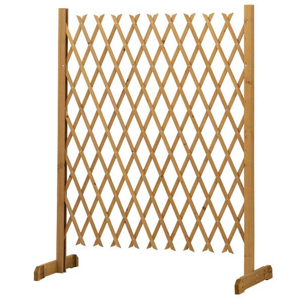 木製のアコーディオンフェンス。目隠しや花鉢のディスプレイに便利です。通路の簡易扉やつる性植物のトレリスとしてもご利用いただけます。※詳しい商品説明は下のほうに記載があります