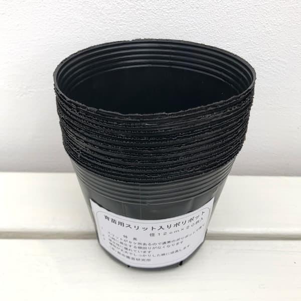 育苗用のビニールポットです。底面周囲にスリットが８か所あるので、通常のポリポットで育てた時に発生する根回りがなくなり、また排水性に優れています。※詳しい商品説明は下のほうに記載があります