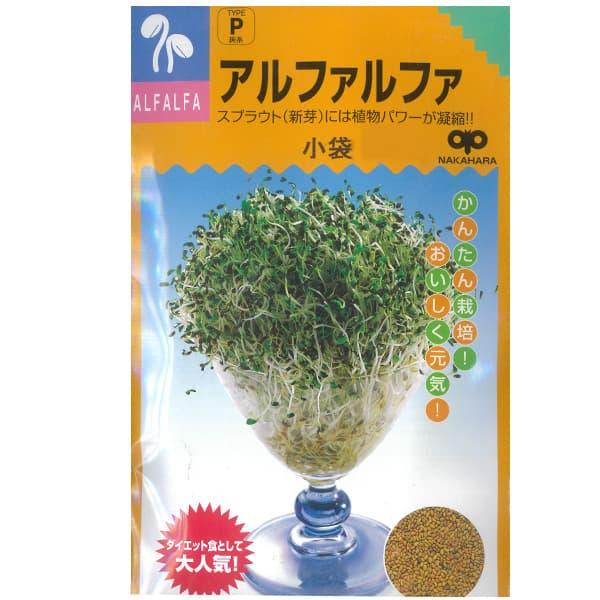 種　タネ　欧米で牧草、緑肥作物として古くから利用されていたムラサキウマゴヤシという牧草のスプラウトで、糸のように細くて柔らかいことから糸もやしとも呼ばれます。栄養豊富で、シャリッとした歯触りが特徴。※詳しい商品説明は下のほうに記載があります